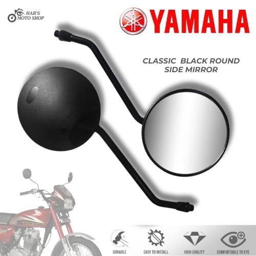 YAMAHA MIO FAZZIO Classic Retro Style Black Round Side Mirror Motor Non ...