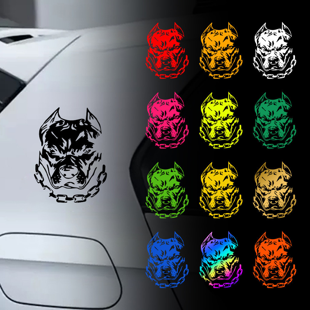 Pitbull Dog Car Sticker Reflective Moto Auto Decal Funny JDM Vinyl ...