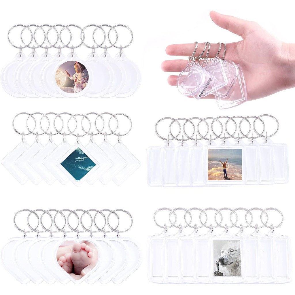 Transparent Photo Frame Keychain - Blank Acrylic Picture Keyring ...