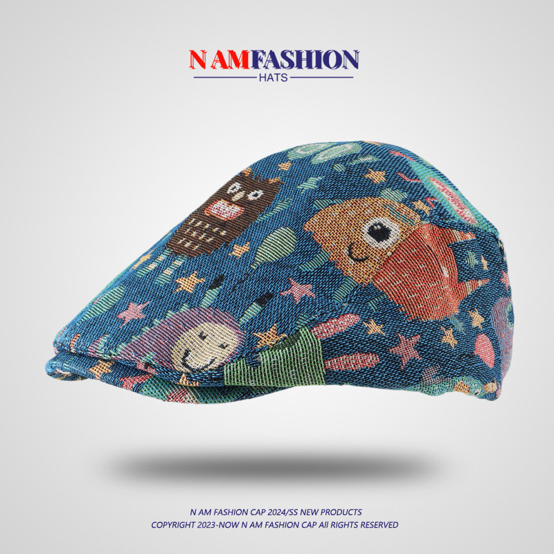 Cartoon Little Monster Forward Hat Female Korean Version Showing Face ...