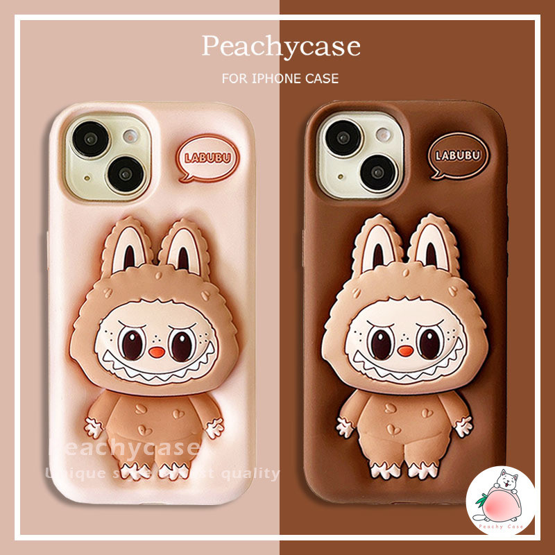 Cartoon Labubu Monster Stretchable Holder Stand Phone Case Compatible ...