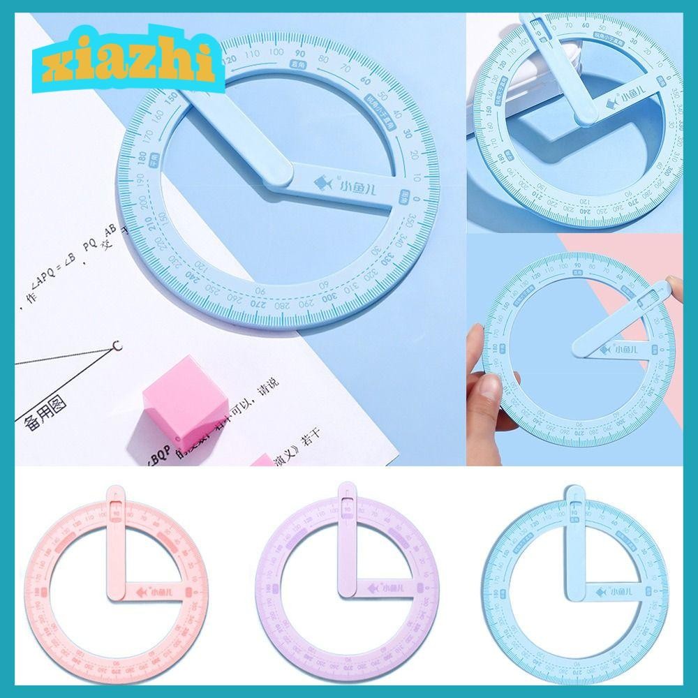 XIAZHI Activity Ruler, 360 Degree Rotation Plastic Pointer Protractor ...