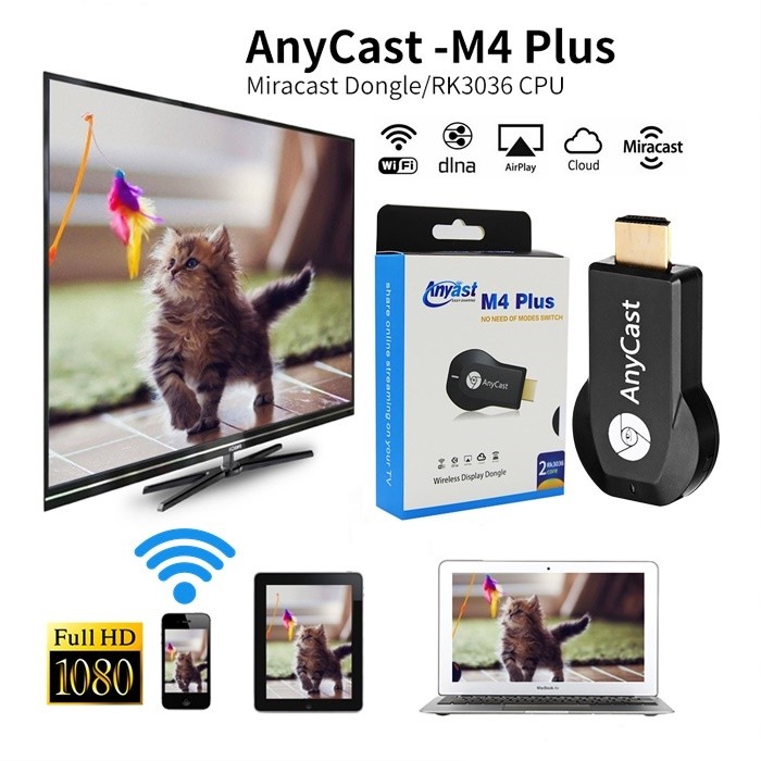 AnyCast M4 Plus Wireless WiFi Display Receiver,1080P HDMI Media ...