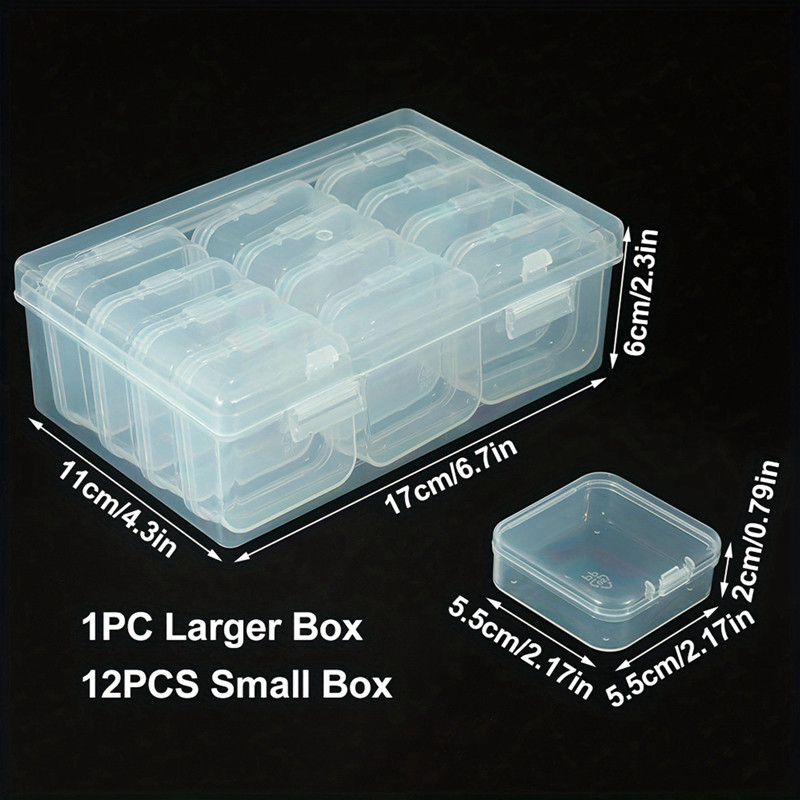 Clear Storage Box Organizer 12 in 1 Storage Containers Mini Box Organi ...