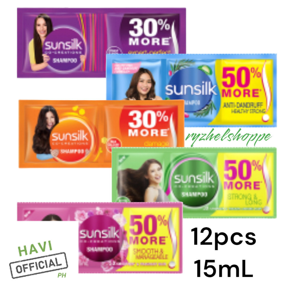 HAVI OFFICIAL SUNSILK HAIR SHAMPOO 12SACHETS | Shopee Philippines