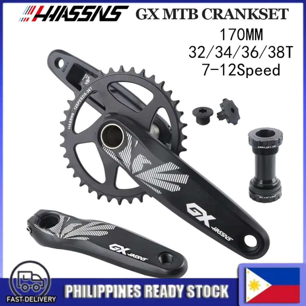 HASSNS GXP Crankset 170mm Mountain Bike 32/34/36/38T Narrow Wide ...
