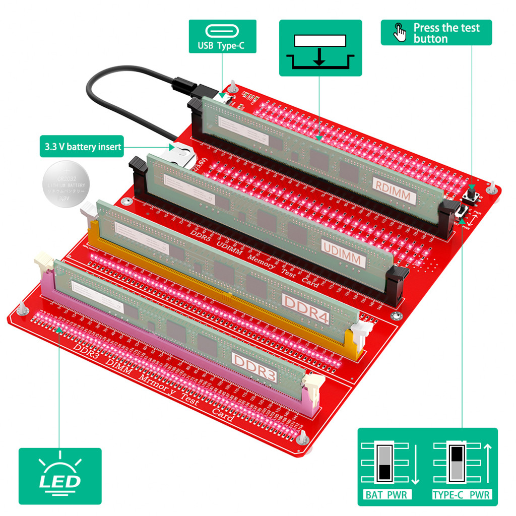 Xt Xinte 3 In 1 Combo For Ddr345 Rdimmudimm Memory Tester For Pc 