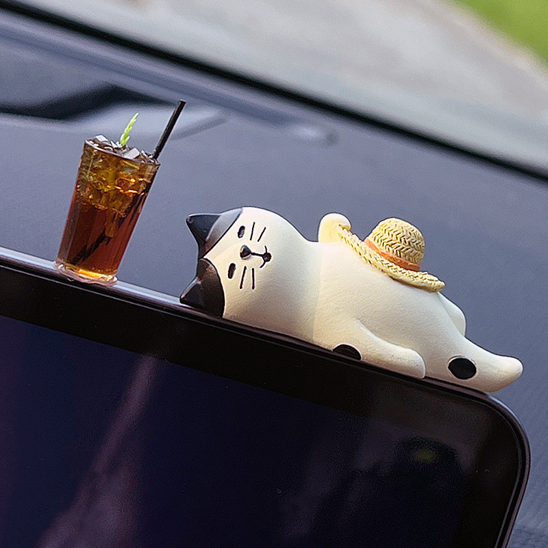 Cat Ornaments Computer Screen Monitor Small Ornaments Desktop Doll Cat ...