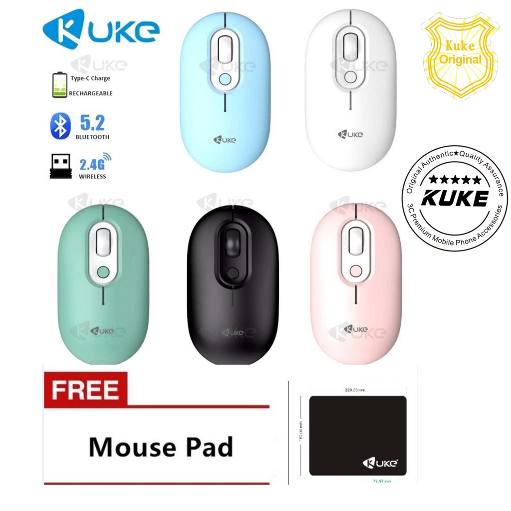 KUKE M225 Dual Mode USB 2.4G Wireless Bluetooth 2 In 1 Cordless Mouse ...