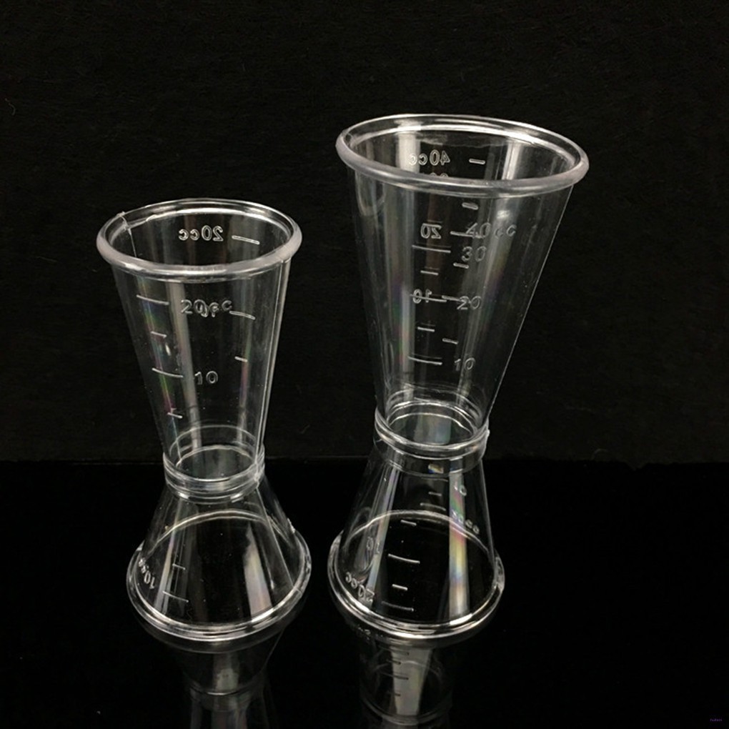 Double Clear Jigger Ounce Cup Plastic Resin Milk Tea Coffee Mixing Oz ...