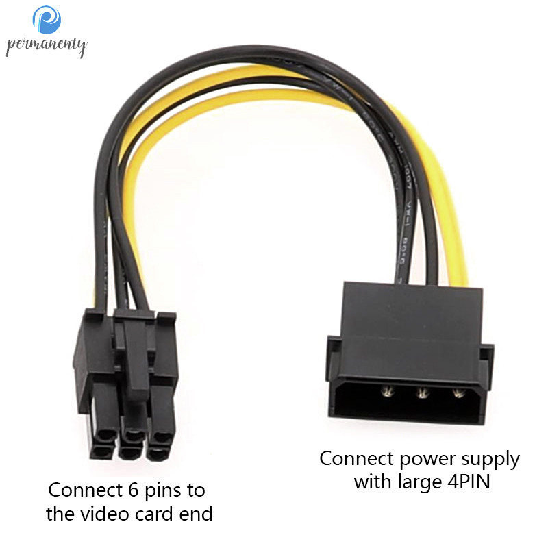 Permanenty 6Pin To 4Pin Power Supply Cable For Graphics Cards 4 Pin ...