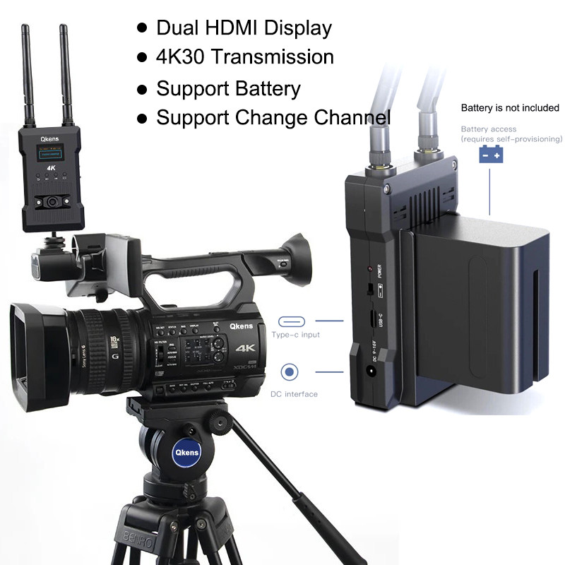 4K Wireless HDMI Extender Video Transmission System Dual 5.8GHz 0.06s ...