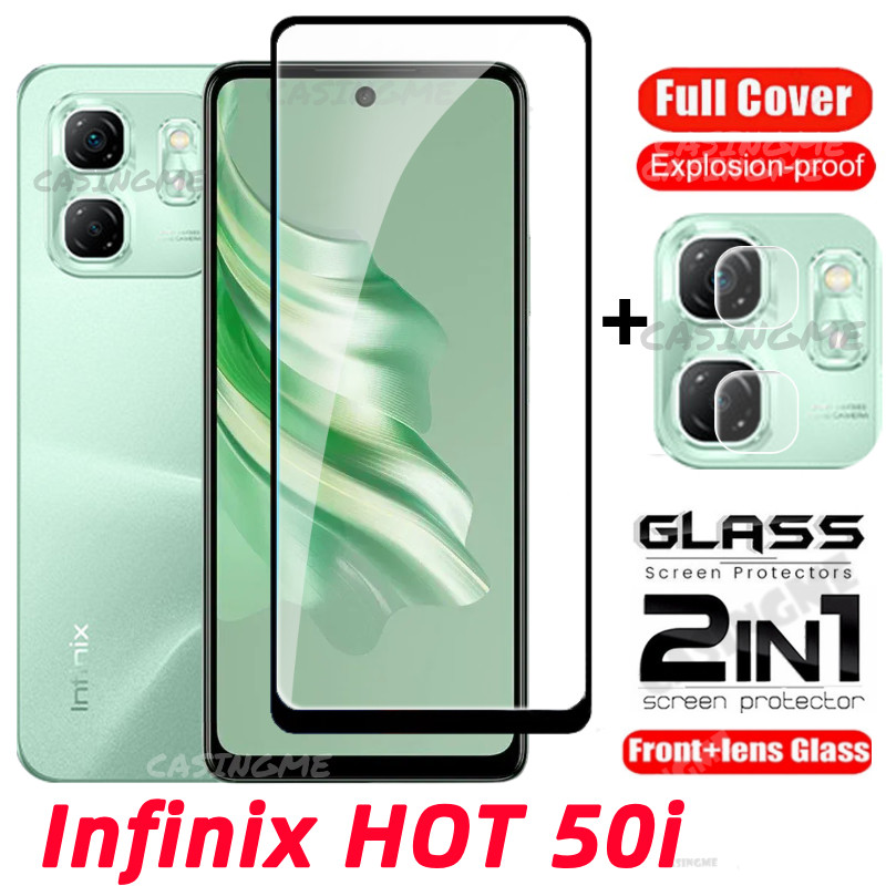 2in1 Screen Protector Film For Infinix HOT 50i 2024 Transparent Phone ...