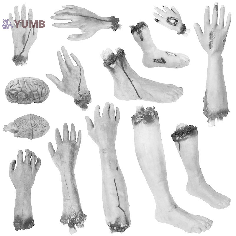 YUMB Fake Severed Hands Halloween Zombie Hand Severed Arm Props Broken ...