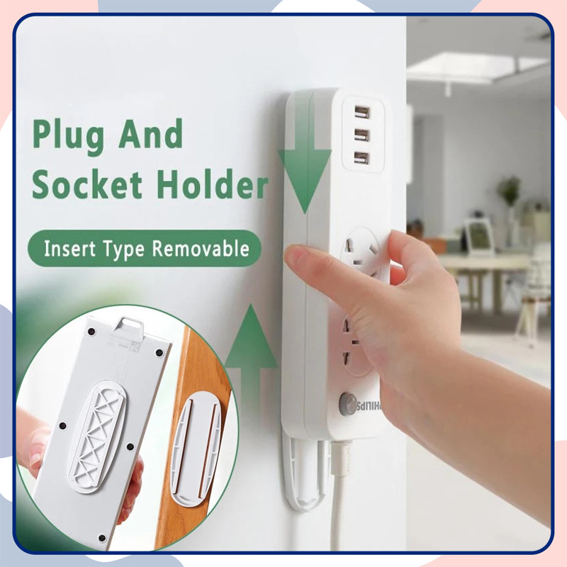 Punch-free Sticker Plug Fixer Wall-Mounted Self-Adhesive Socket Fixer ...
