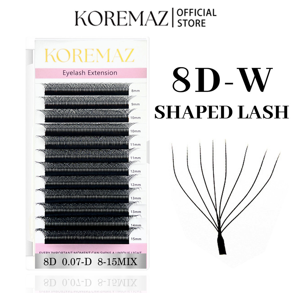 KOREMAZ W Shape 8D Eyelash Extensions Extra Fluff Mega Volume False ...