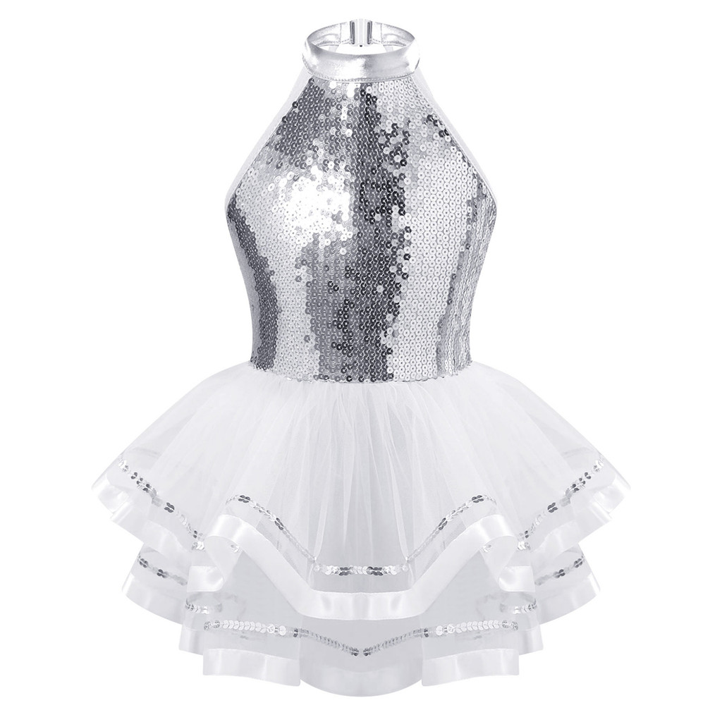 Wyl Girls Kids Sequined Ballet Tutu Dress Ballerina Leotard Modern Jazz ...