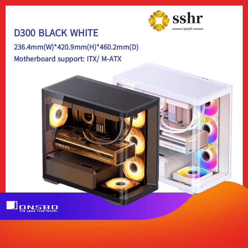 JONSBO D300 MATX Case Desktop PC Game Chassis Curved Tempering Glass ...