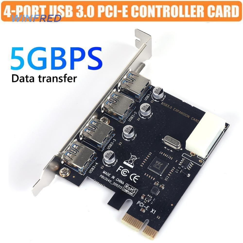 4 Ports USB PCIE Riser Expansion Card PCI Express PCIe USB 3.0 High ...