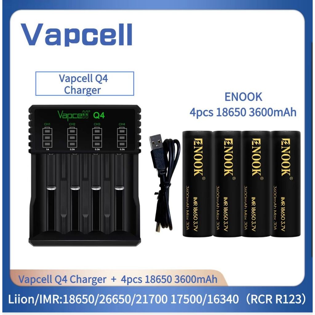 Enook 18650 Rechargeable Battery 3600mAh 35A 3.7V Lithium Security Code ...