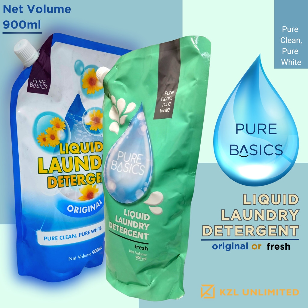 KZLU Pure Basics Liquid Laundry Detergent Fresh or Original 900ml EXP ...