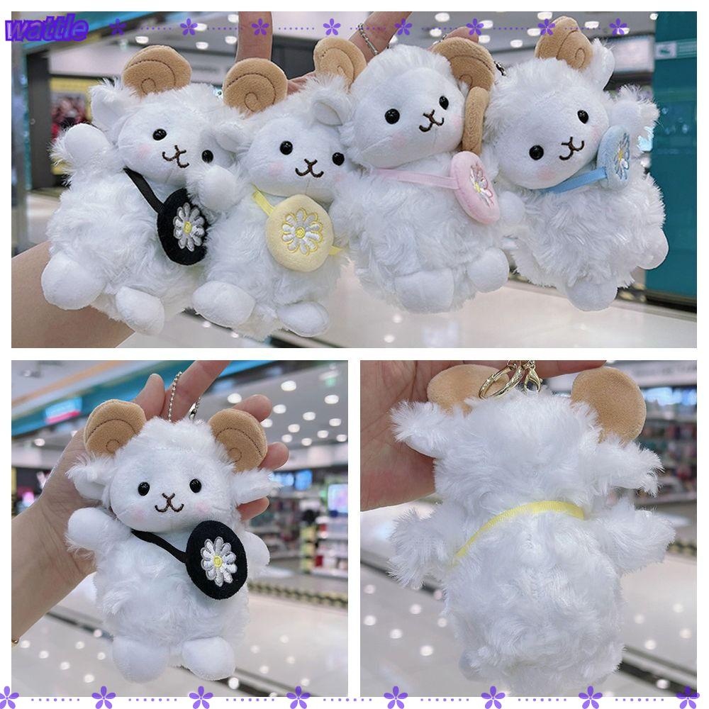 WATTLE Cartoon Sheep Plush Doll, White Cute Keychain Pendant, Car ...