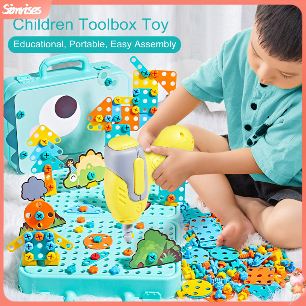 SIM| Children Toolbox Toy Portable Toolbox Toy 233pcs Kids Toolbox Toy ...