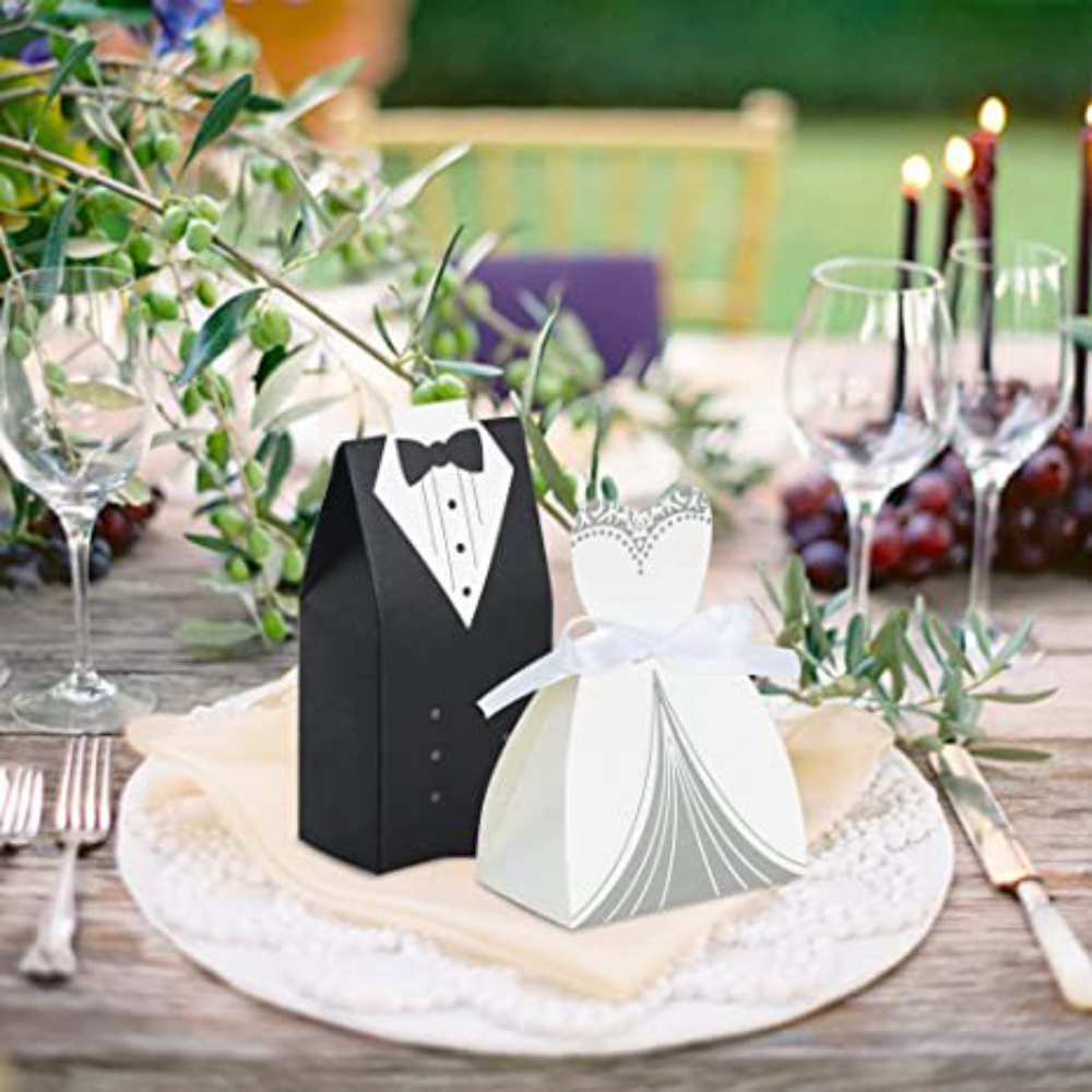 5PCS Wedding Favor Boxes Small Wedding Party Favor Boxes Bride And ...