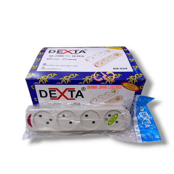 PUTIH Dexta Flat Socket Terminal + Light Indicator 4 Holes White NEW DX ...