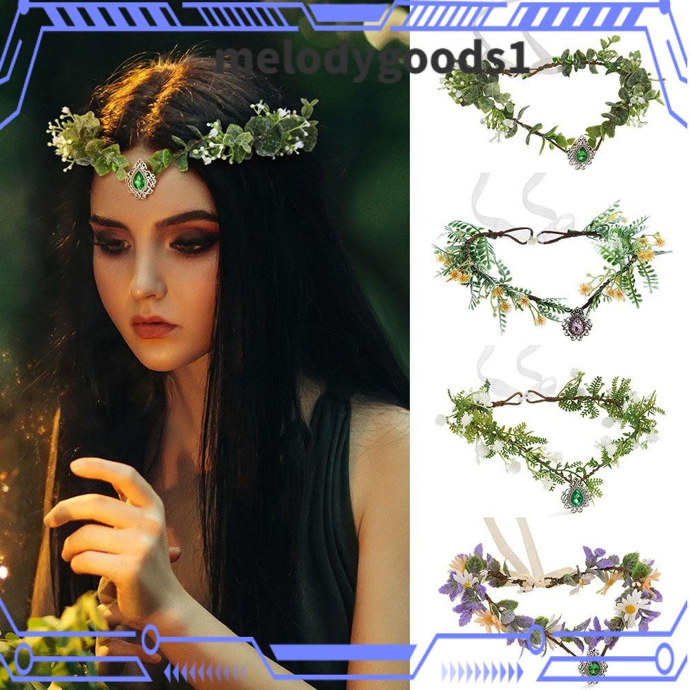 MELODYGOODS1 Fairy Flower Leaf Crown, Halloween Costume Cosplay Elf ...