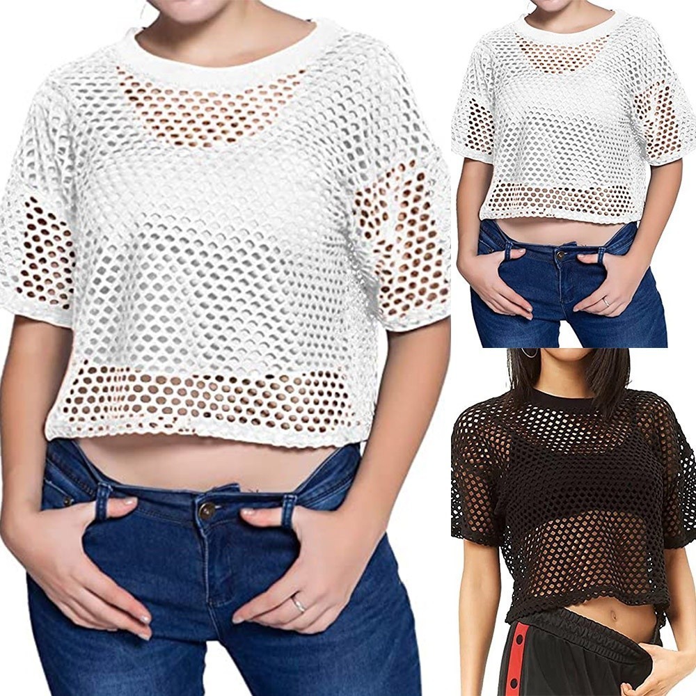 Women Fishnet Tank Crop Tops One Size Sexy Fishnet Tank 100% Brand New ...