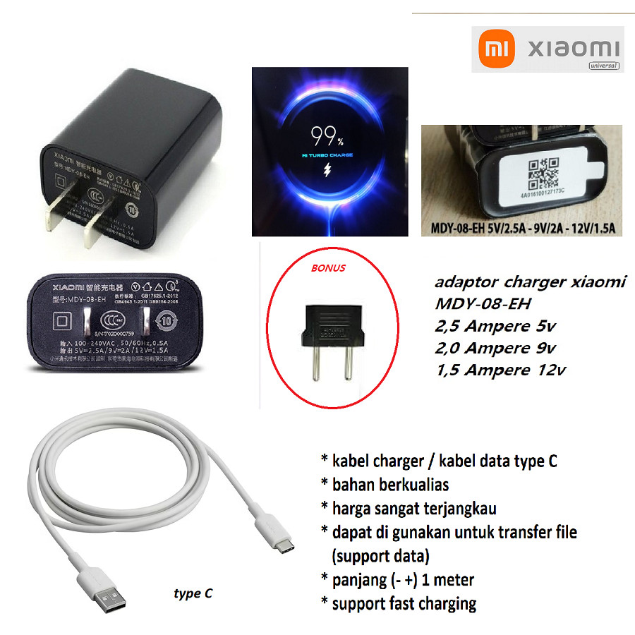 Usb type C cable & charger adapter Xiaomi redmi note 11S - redmi note ...