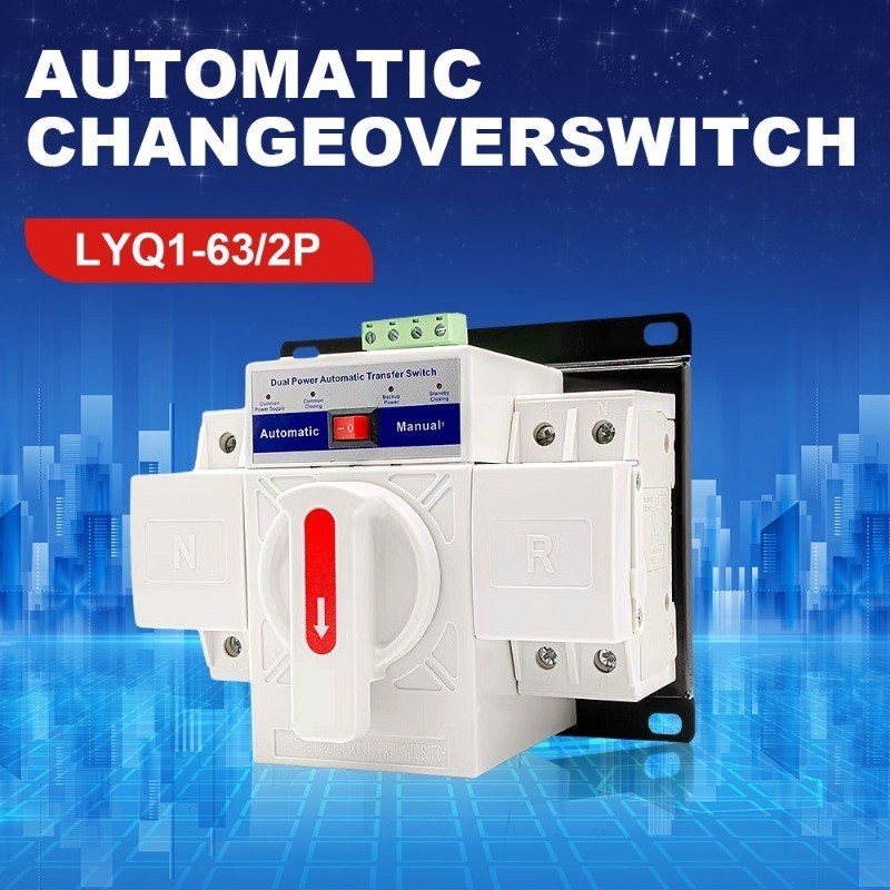 ATS 2P 63A 230V Micro Circuit Breaker Dual Power Automatic transfer ...