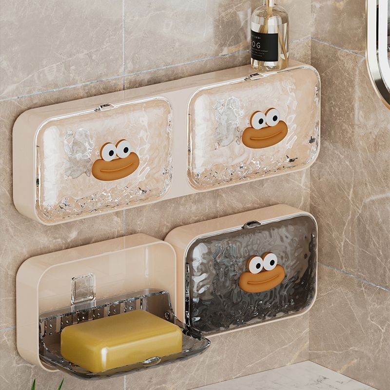 Wall-Mounted Perforated Soap Box Wall-Mounted Soap Box Shelf with Lid ...