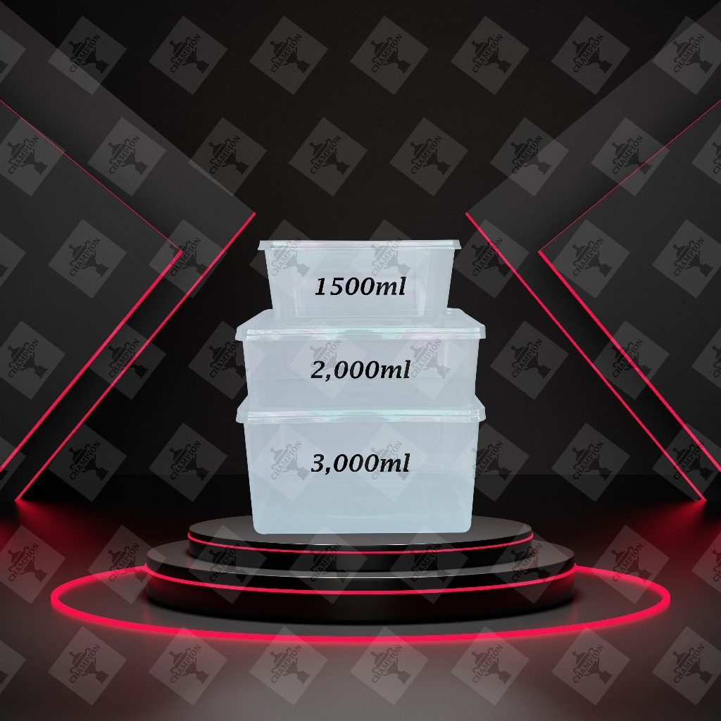 PP Square Food Container 1500ml/2000ml/3000ml Bekas Makanan Plastik ...