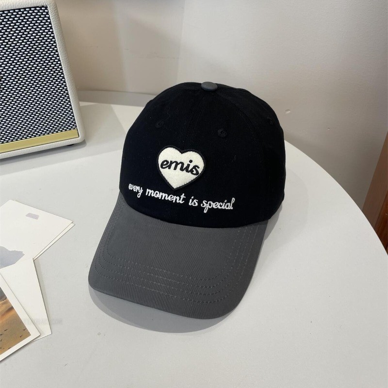 emis hat female color heart badge baseball cap black male cap women's ...