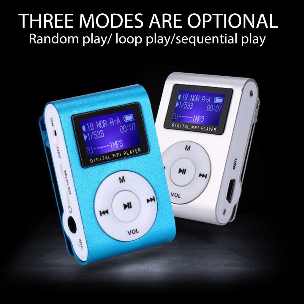 Mini MP3 Music Player Metal Clip LCD Screen 32GB Expandable Aluminum ...