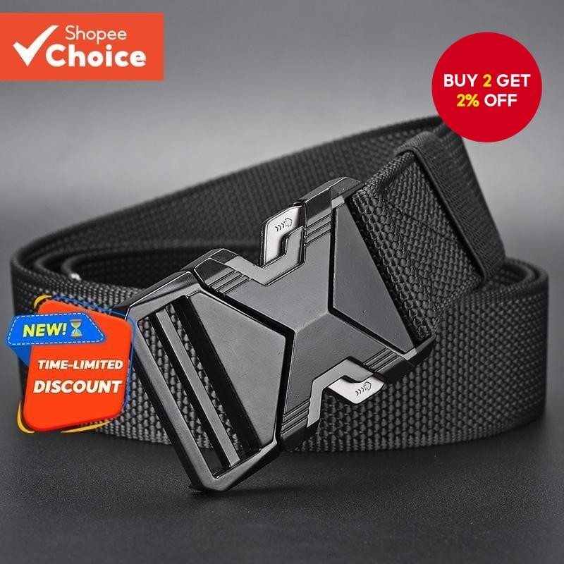 Tactical Men's Sports Belt - High-Strength Flexible Fiber & PVC Buckle ...