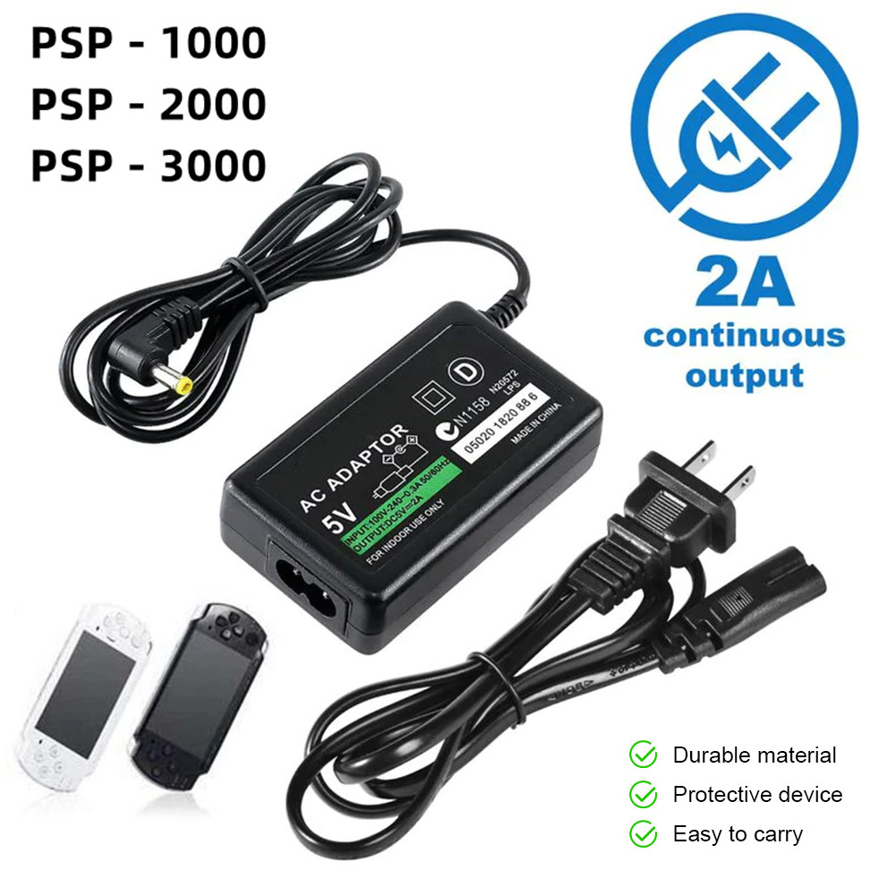 PSP 1000/2000/3000 Fast 5V AC Adapter Charger With Cord Home Wall ...