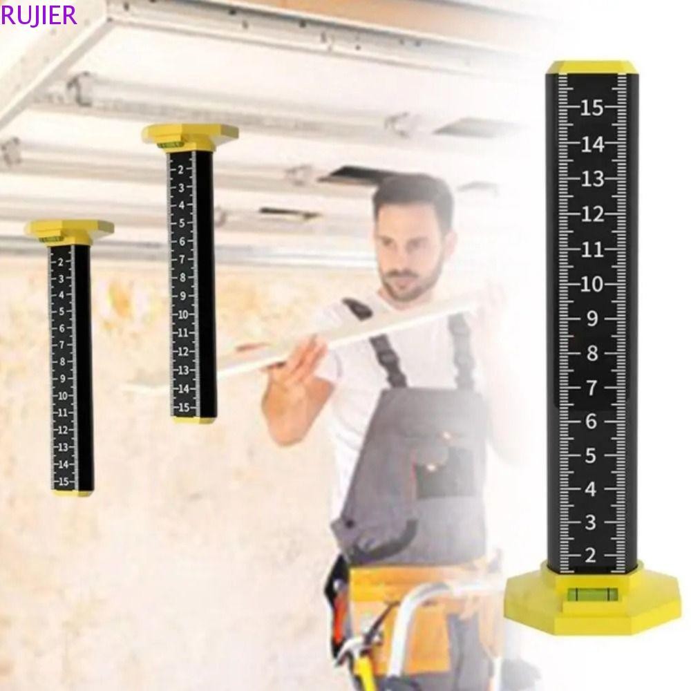 RUJIER Ceiling Leveling Ruler, Light Steel Magnetic Equal Height Ruler, Tile Alignment Graduated ...