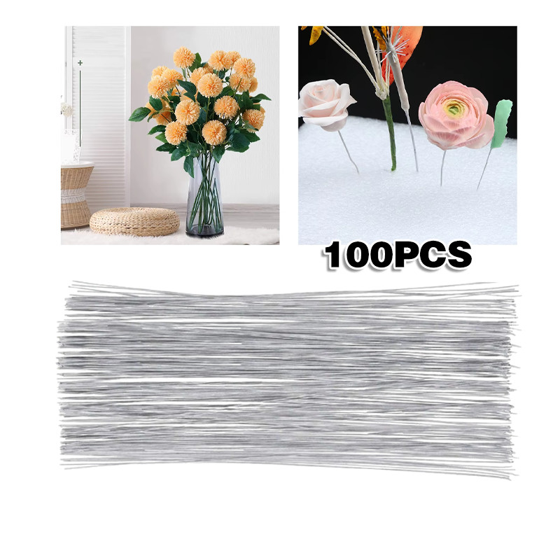 100Pcs Floral Wire Stems Floral Star Stem Iron Wire Flower Floral Stem ...