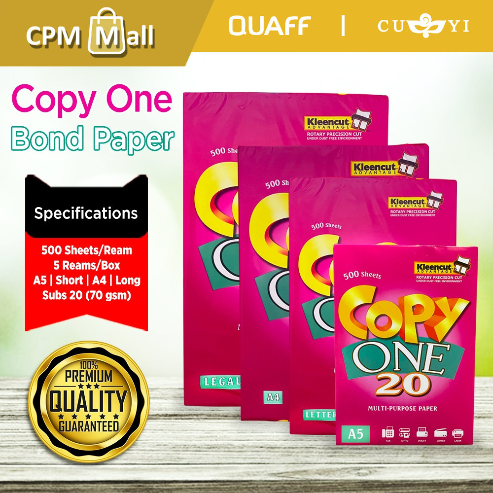 [1 REAM] COPY ONE 70 GSM Bond Paper /White Paper/Inkjet Paper for ...