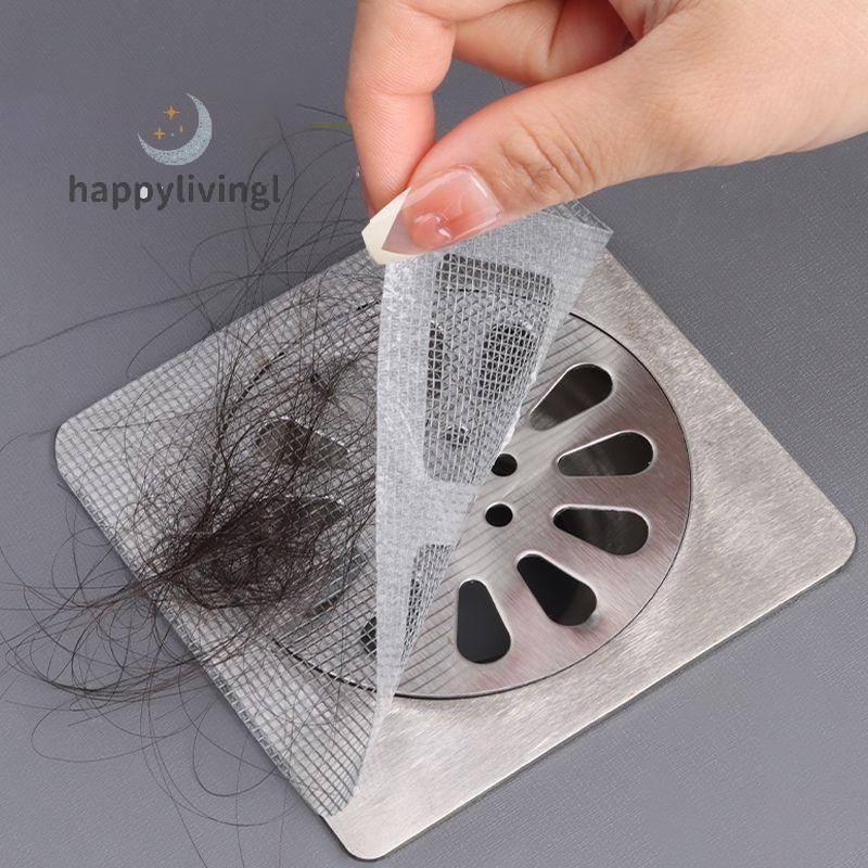happylivingl 5/10PC Disposable Shower Floor Drain Filter Hair Catcher ...