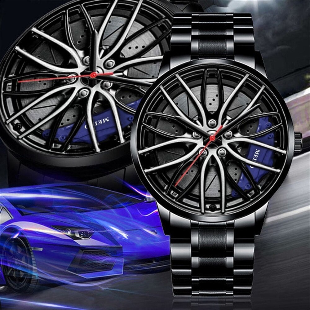 Luxury Sports Mens Watches Sports Car Watches 3D Sport Rim Hub Wheel ...