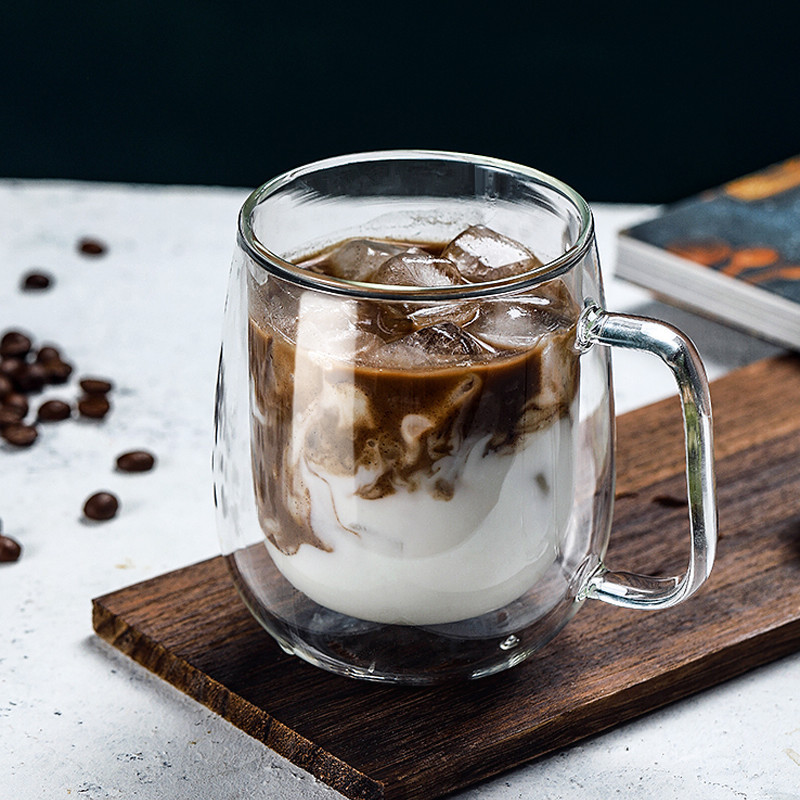 150-450ml Coffee Mug Heat Resistant Double Layers Insulated Glass Cup ...