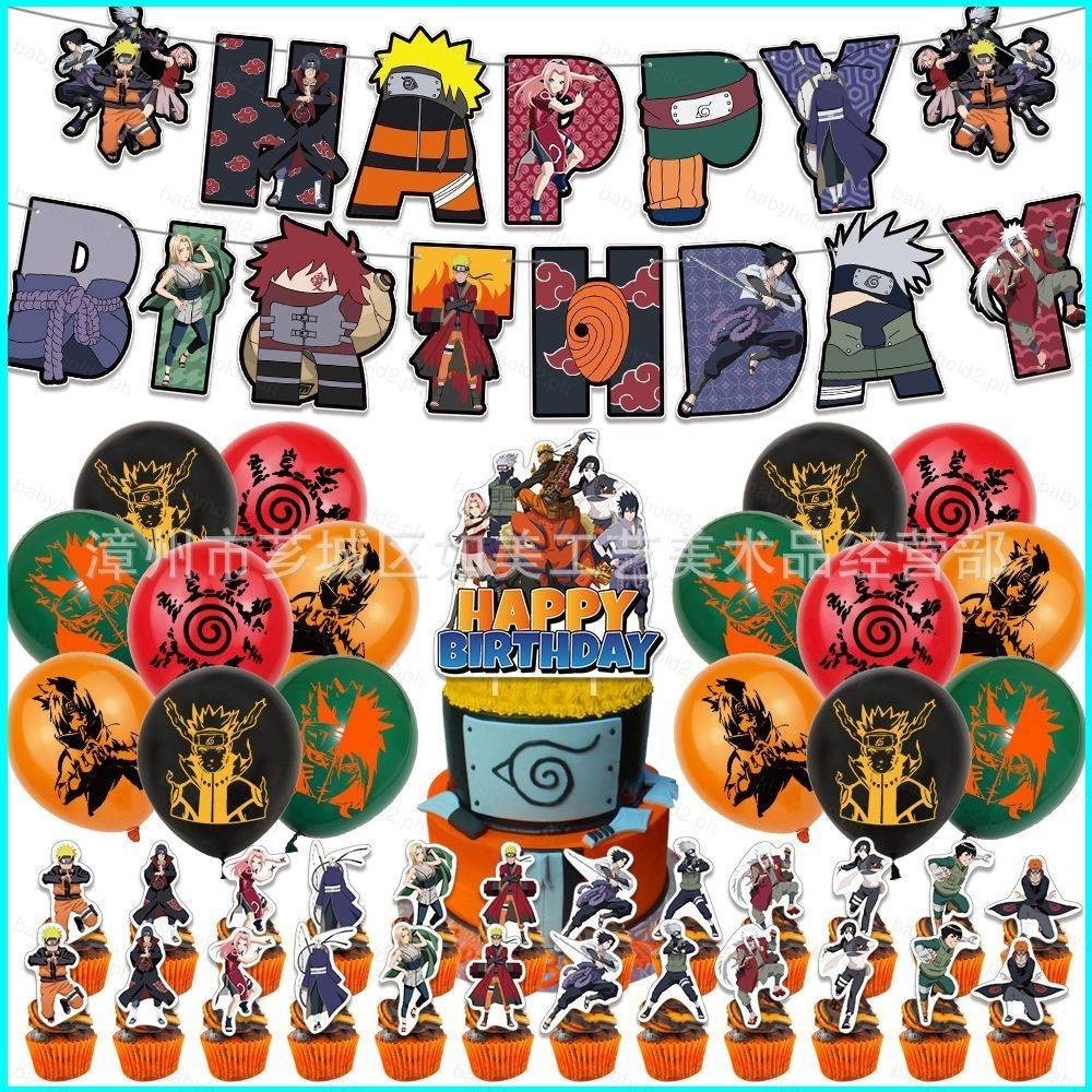 Jersey Naruto theme kids birthday party decorations banner cake topper ...