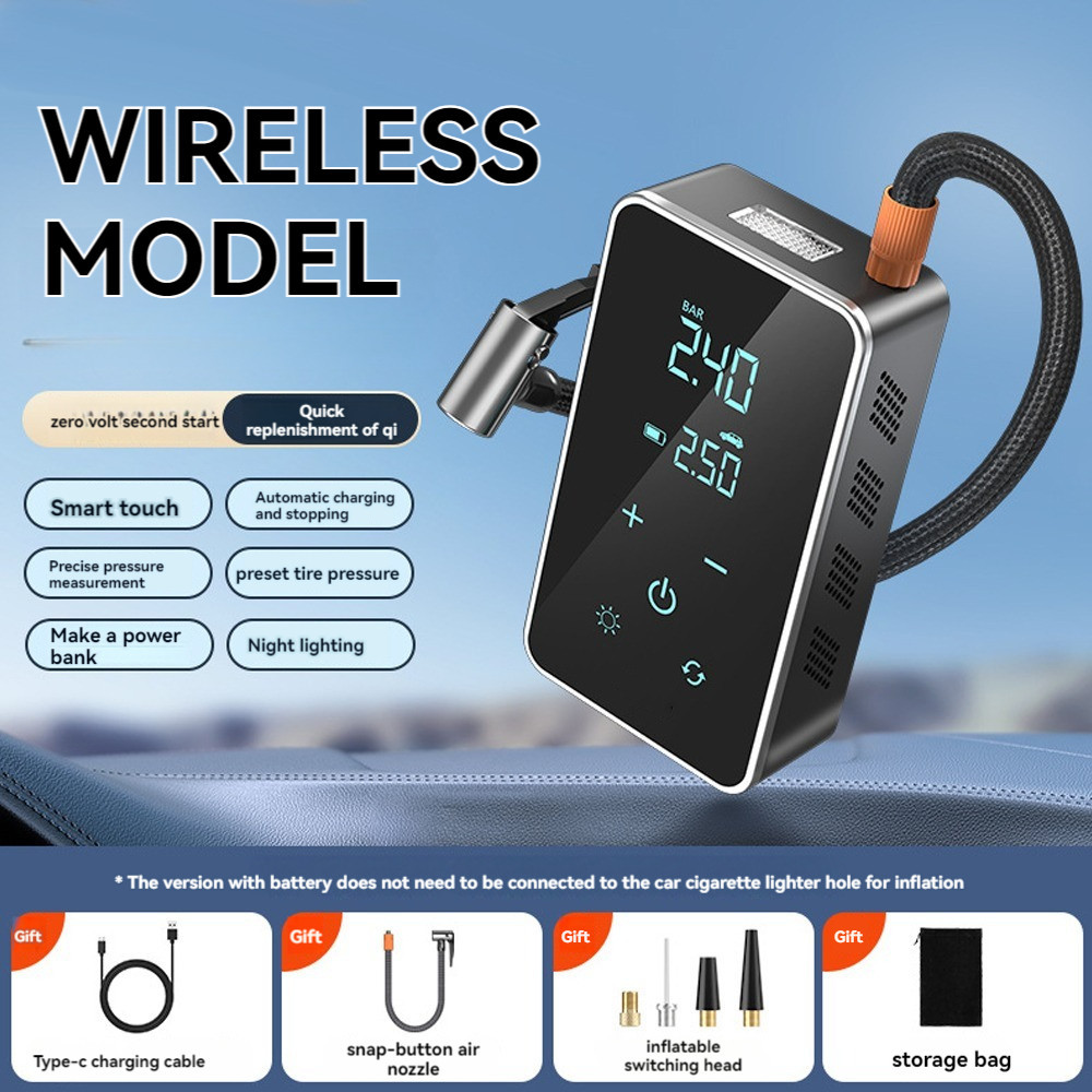 Car air pump Car portable largeTouch Screen 18000mAh wireless digital ...