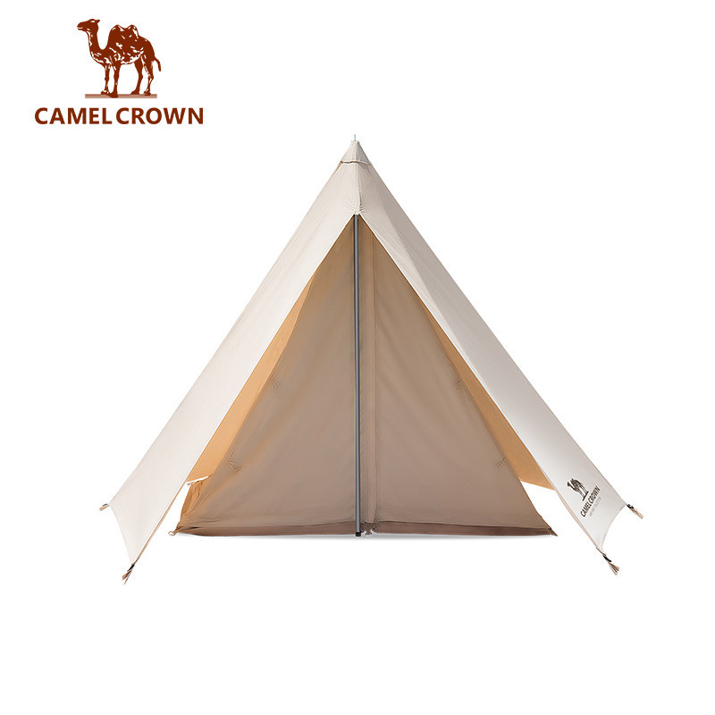 CAMEL CROWN Outdoor Camping Indian Rainproof Tent, Portable Folding Large Pyramid Cotton Tent ...