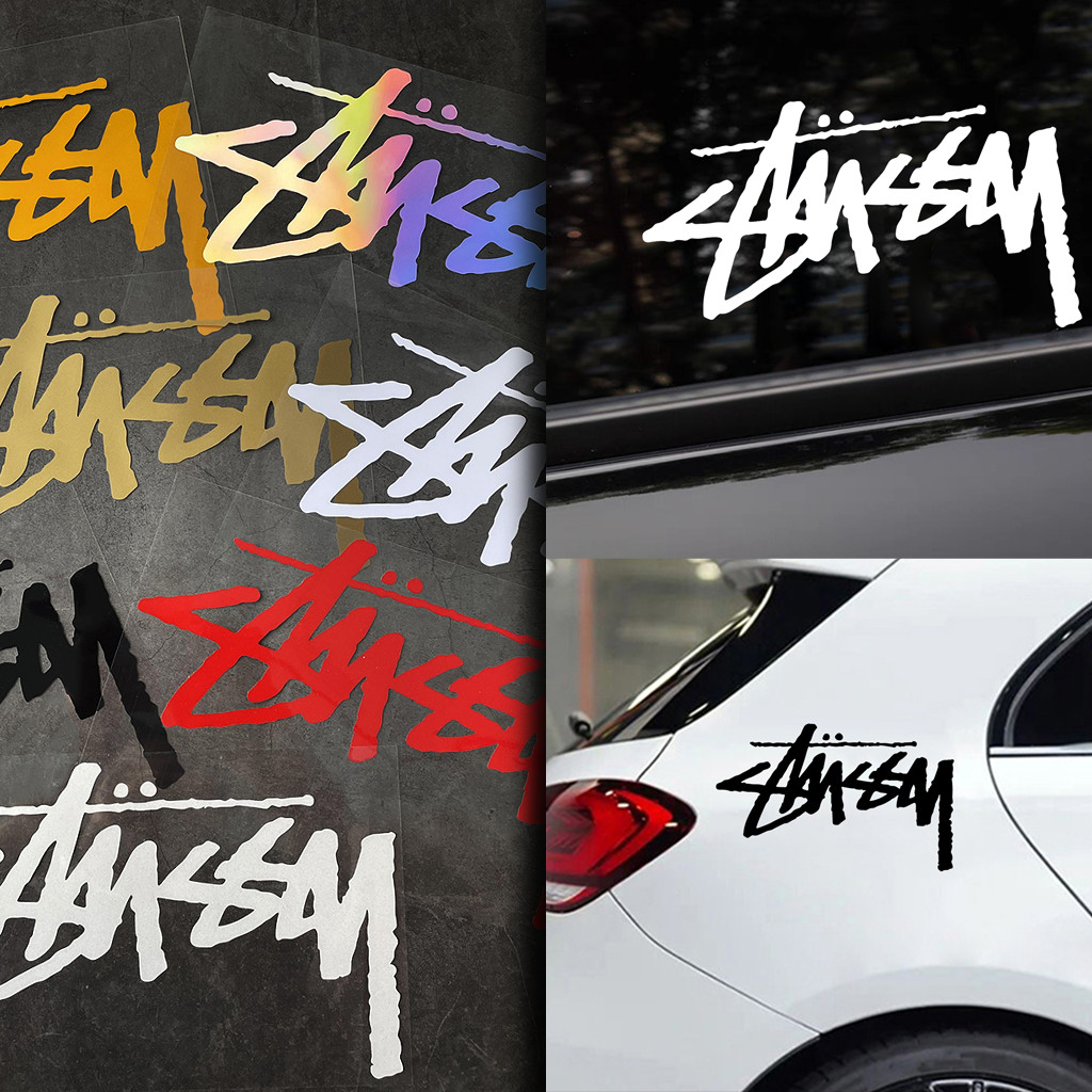 8 Color/Stussy Motorcycle Sticker Waterproof personality Modified Decal ...