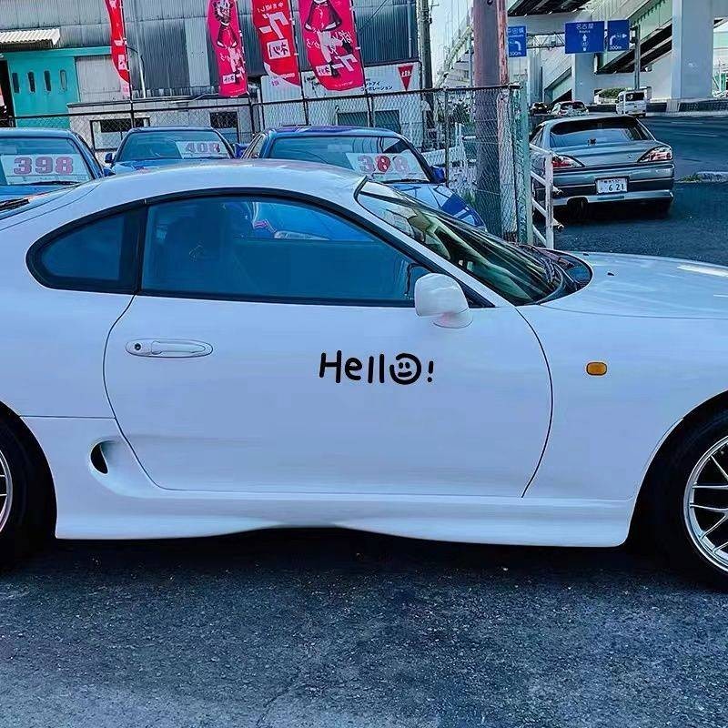 Hello Smiley Face Emoji Stickers Cute Funny Car Reflective Text ...